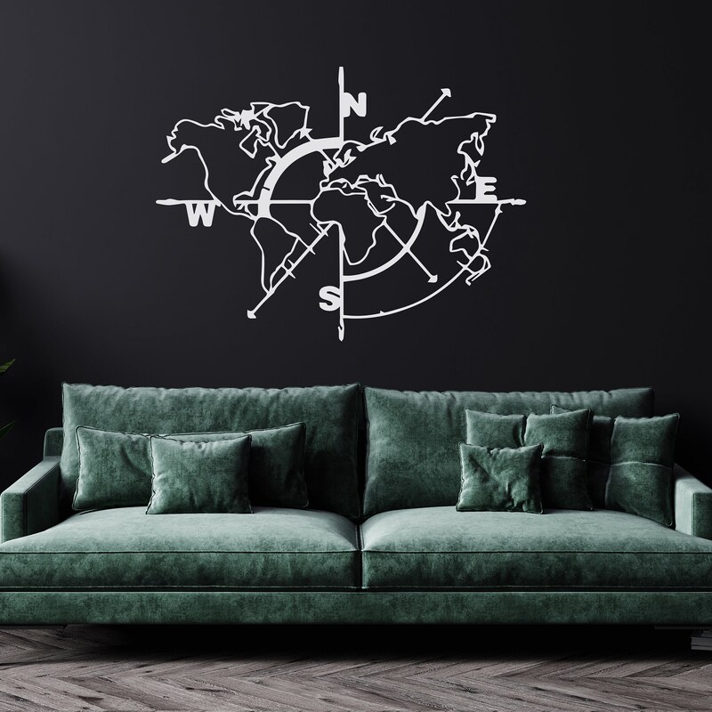 World Map Wall Decal - Etsy