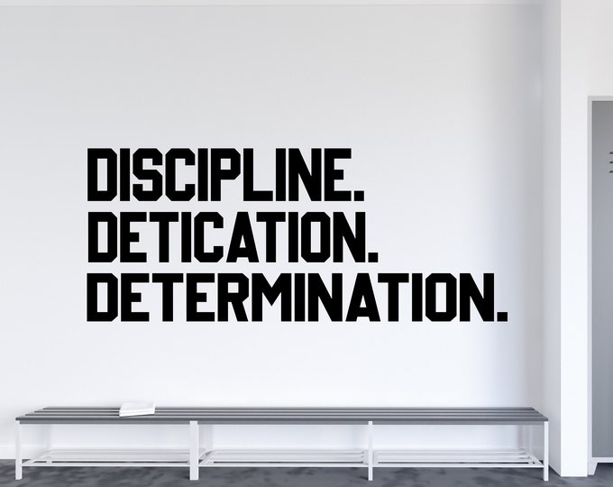 DISCIPLINE EQUALS SUCCESS Classroom Wall Decal, Office Wall Decal, Gym ...