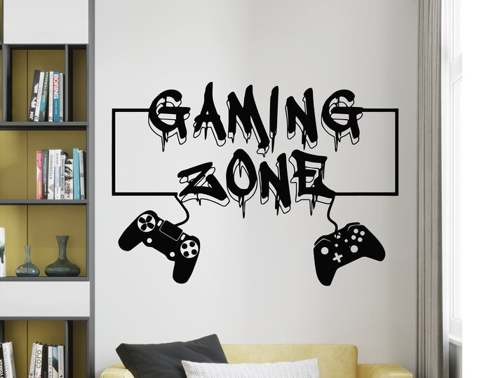 Game Zone Wall Decal,game Wall Art,best Gamer Wall Sticker,vinyl Letter ...