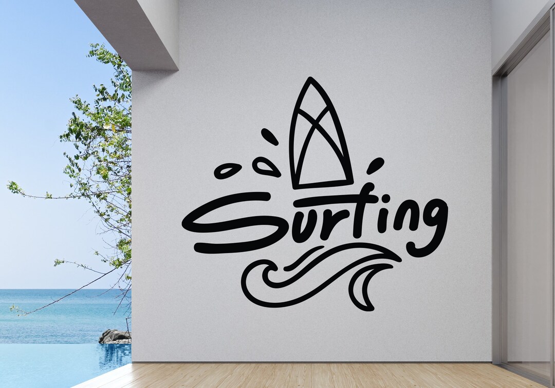 Surfing Wall Decal,surfing Wall Art,chatch the Waves,extreme Surfing ...