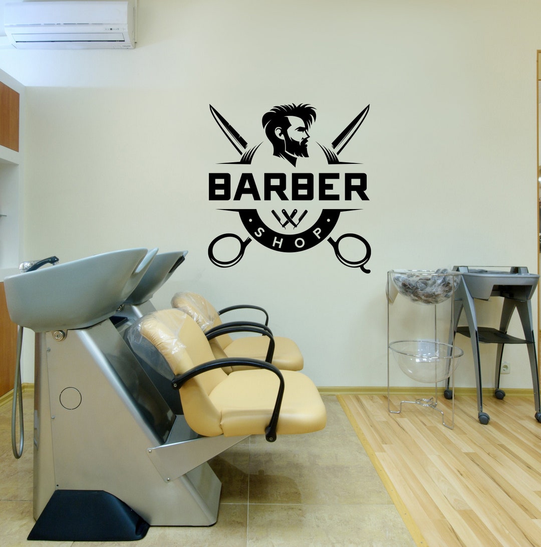 Barber Shop Wall Decal, Hair Salon Wall Art, Barber Shop Wall Sticker ...