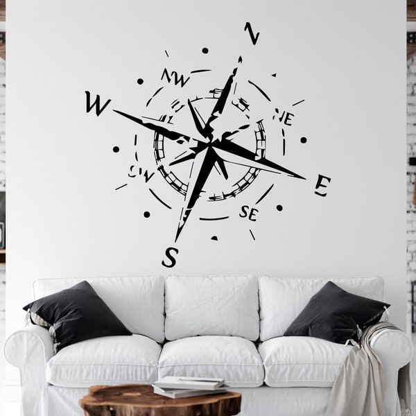 Compass Wall Decal - Etsy