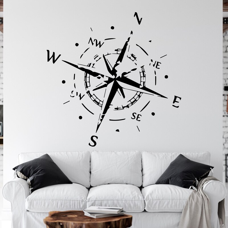 Compass Wall Decal - Etsy