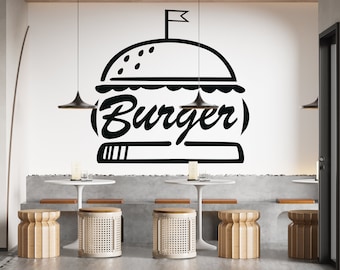 Burger Wall Decal Fast Food Wall Sticker Burger Wall Sticker - Etsy