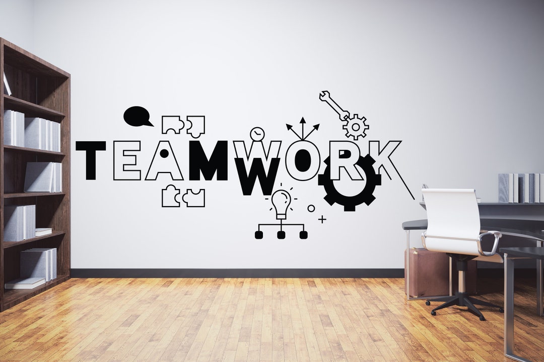 Teamwork Wall Decaloffice Wall Artteamwork Quote Wall - Etsy