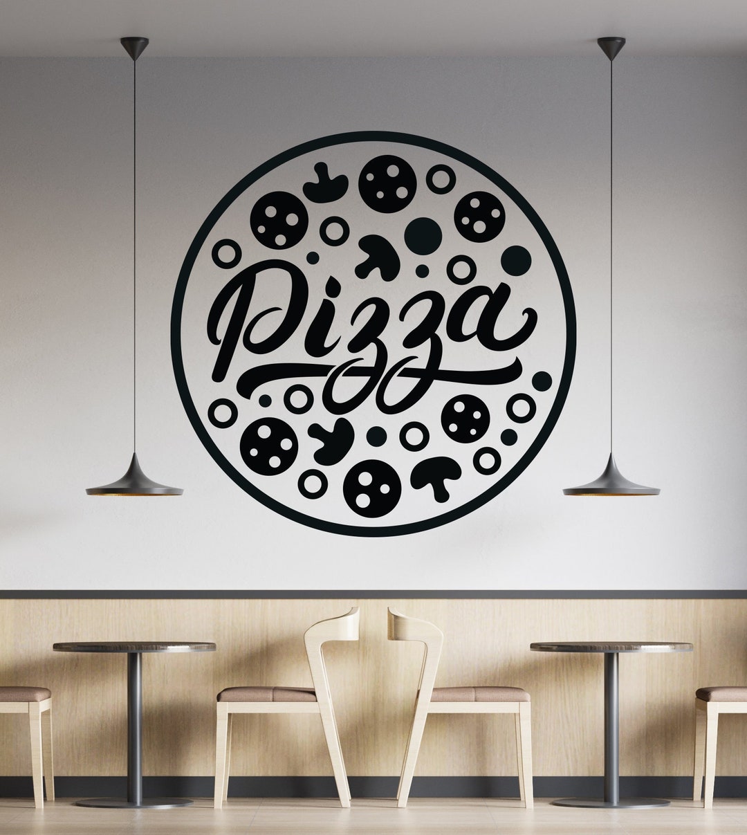 Pizza Wall Decal,pizza Shop Wall Art,pizza Restaurant Wall Sticker ...