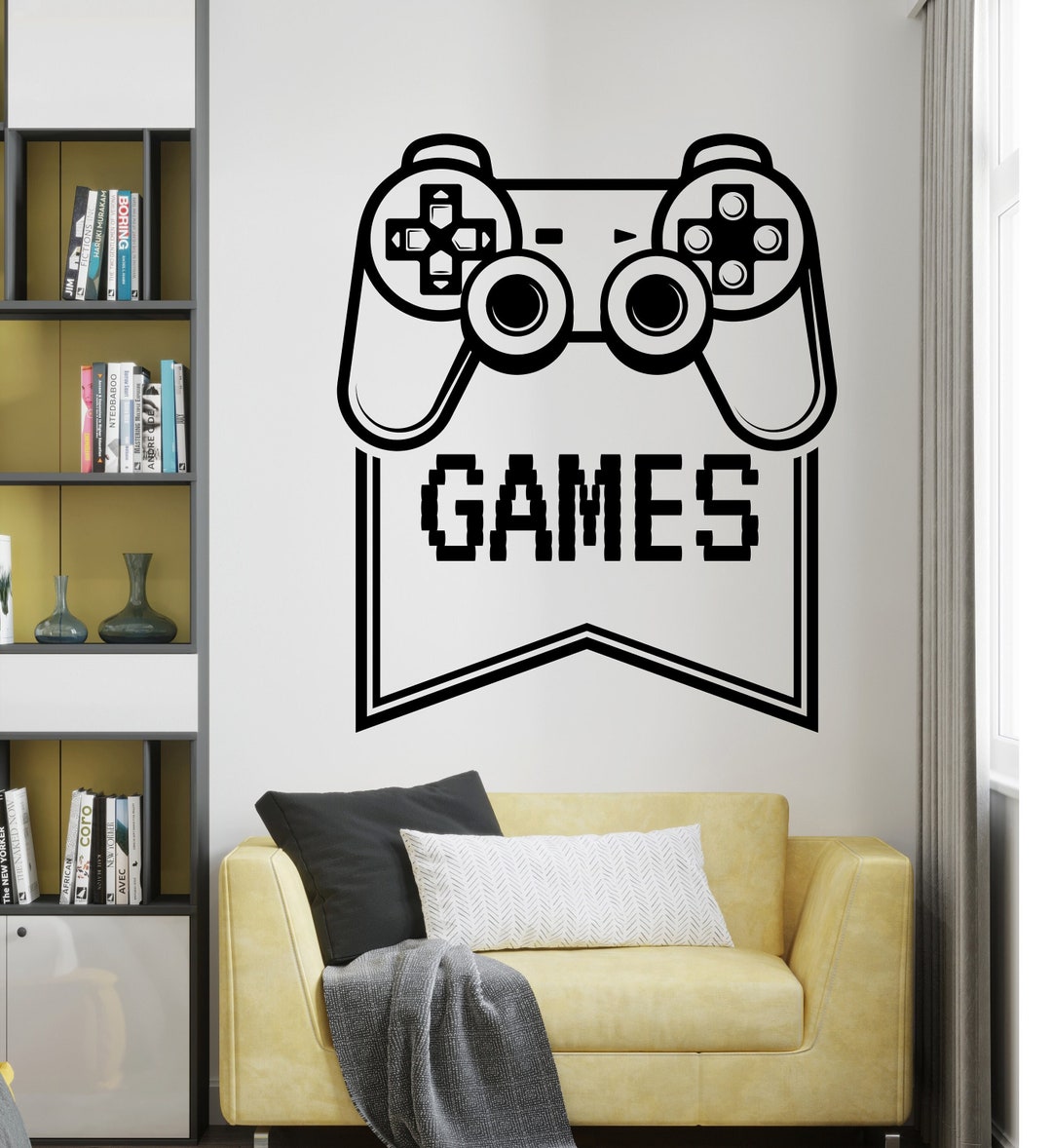 Games Wall Decal,game Wall Art,gamer Wall Sticker,vinyl Letter,window ...