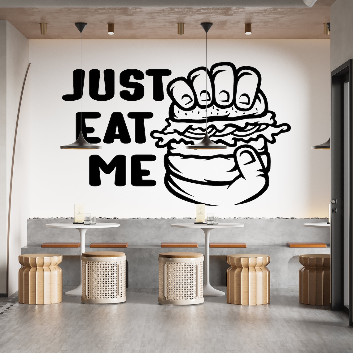 Burger Wall Decal Burger Wall Sticker Burger Wall Art Fast - Etsy