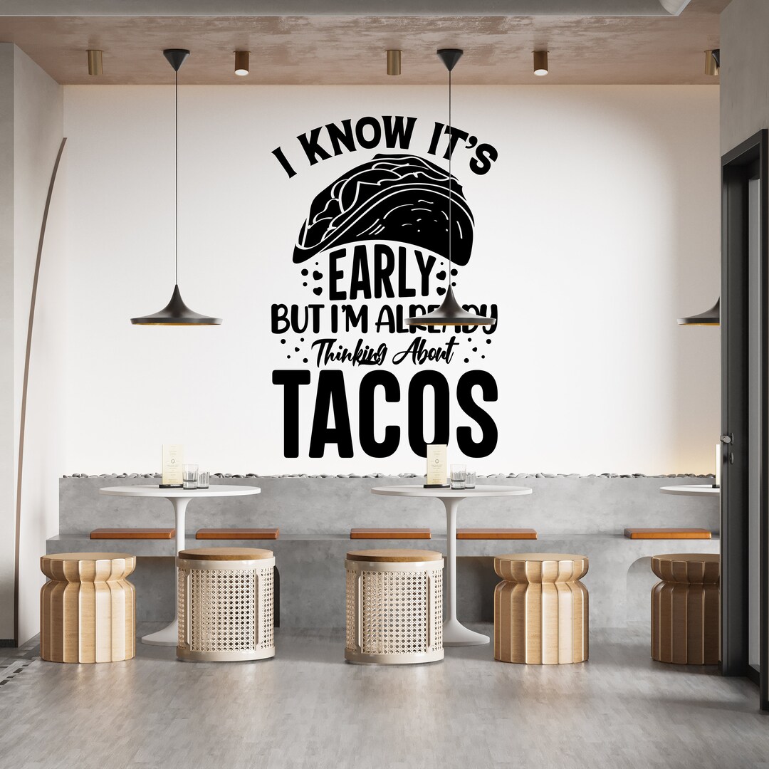 Tacos Wall Decal Tacos Wall Sticker Tacos Wall Art Fast Food Wall Decal ...