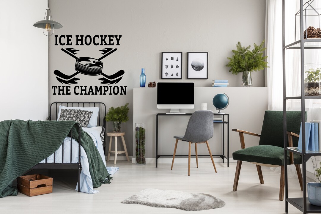 Hockey Wall Decal,ice Hockey Wall Art,hockey Wall Sticker,hockey ...