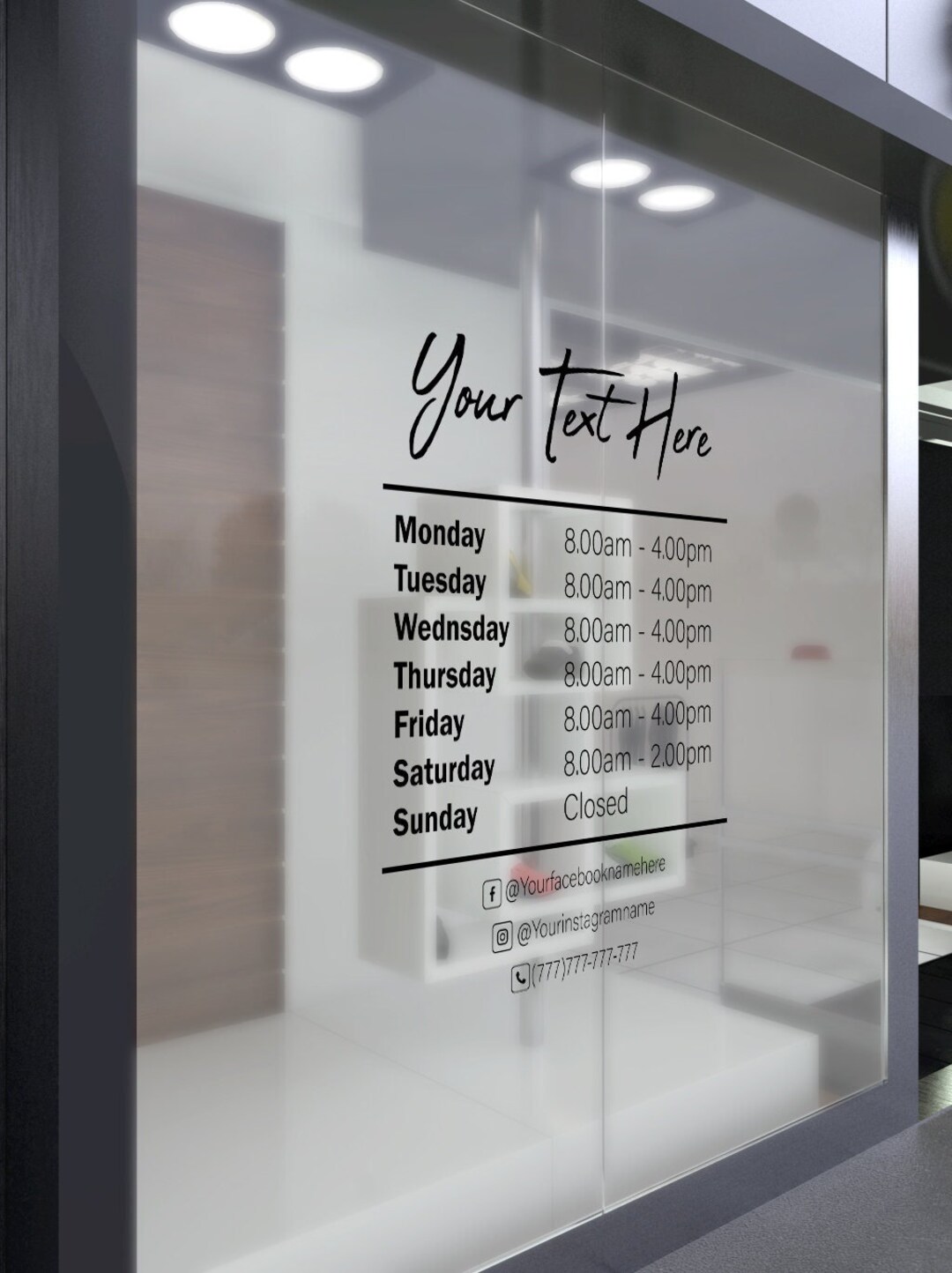 Custom Decal, Business Business Wall Decal, Business Door Decal, Store ...