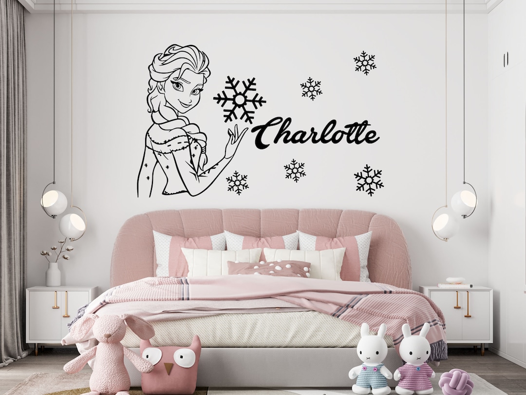 Personalized Wall Sticker, Custom Vinyl Decal Elsa Anna Queen, Princess ...