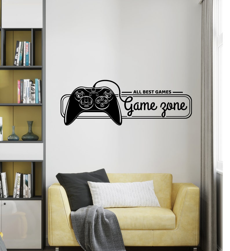 Game Zone Wall Decal,game Wall Art,best Gamer Wall Sticker,vinyl Letter ...