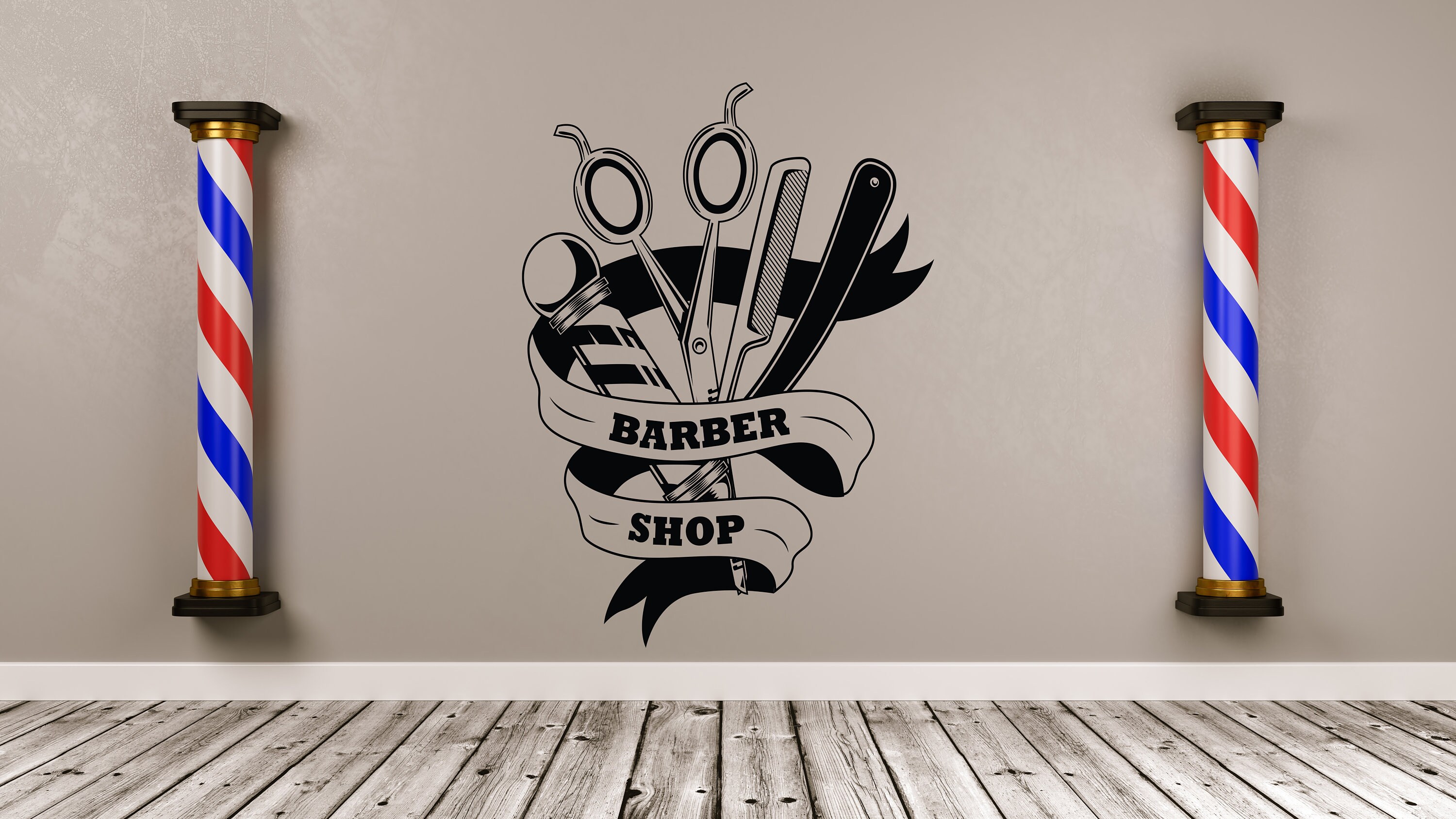 Barber Shop Wall Decal Hair Salon Wall Art Barber Shop Wall - Etsy