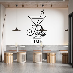 Cocktail Wall Decal Cocktail Wall Sticker Cocktail Wall Art Drinks Wall ...