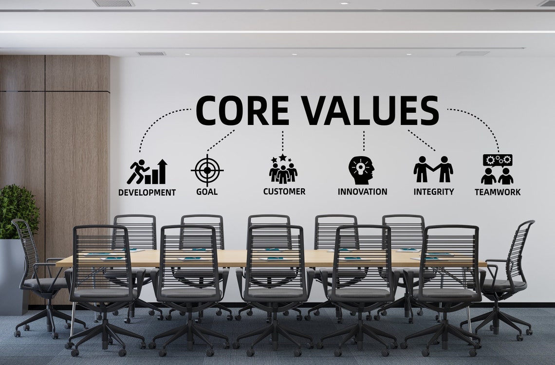 Core Values Wall Decal Motivation Quotes Decal Office Wall - Etsy