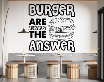 Burger Wall Decal Fast Food Wall Sticker Burger Wall Sticker - Etsy