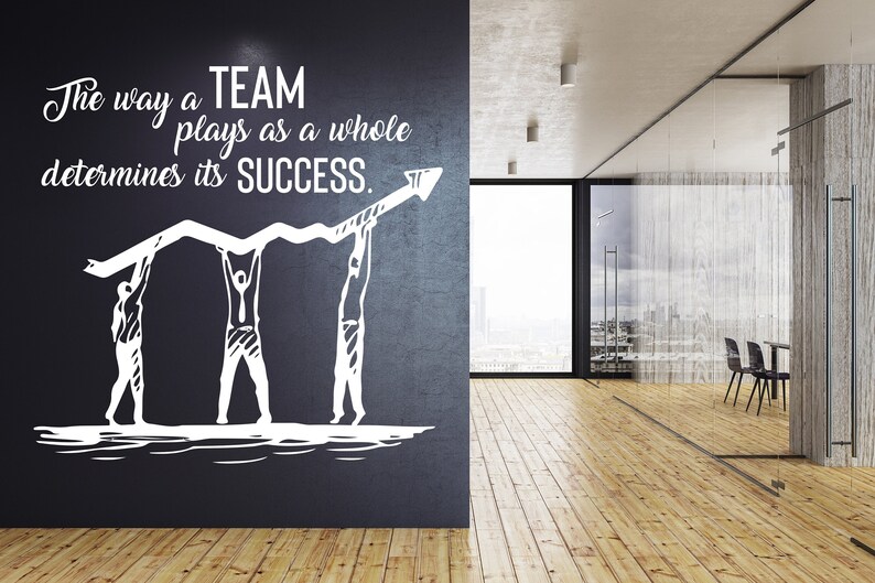 Team Work Wall Decaloffice Wall Artteam Work Quotewall | Etsy