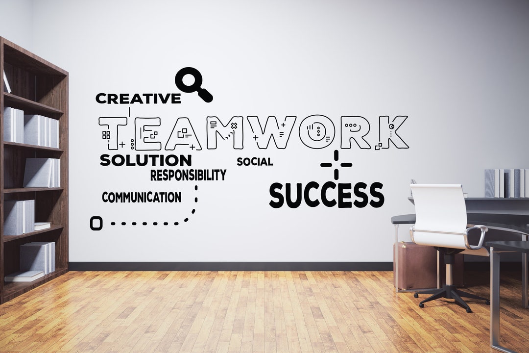 Teamwork Wall Decaloffice Wall Artteamwork Quote Wall - Etsy