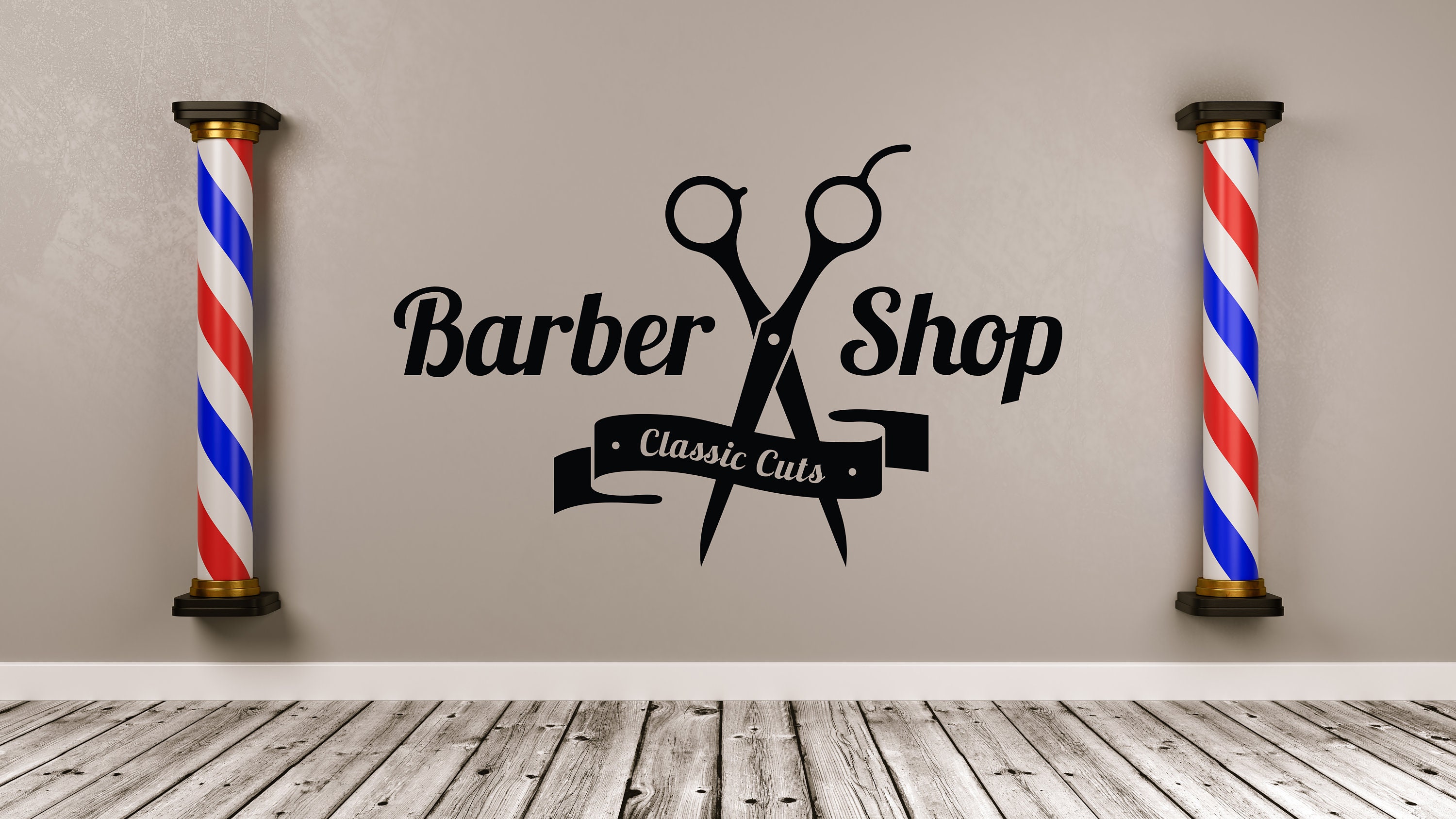Barber Shop Wall Decal Hair Salon Wall Art Barber Shop Wall - Etsy