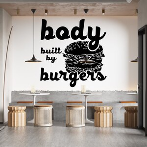 Burger Wall Decal Burger Wall Sticker Burger Wall Art Fast Food Wall ...