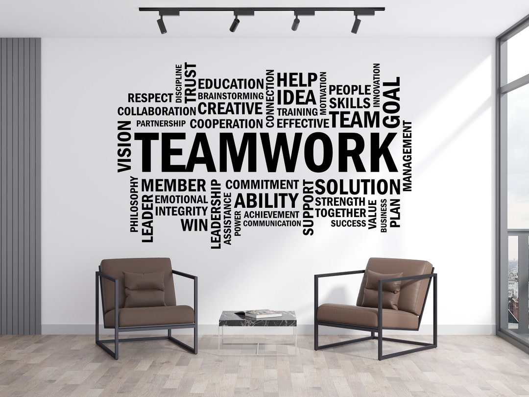 Teamwork Wall Decal,office Wall Art,teamwork Quote Wall Sticker,vinyl ...