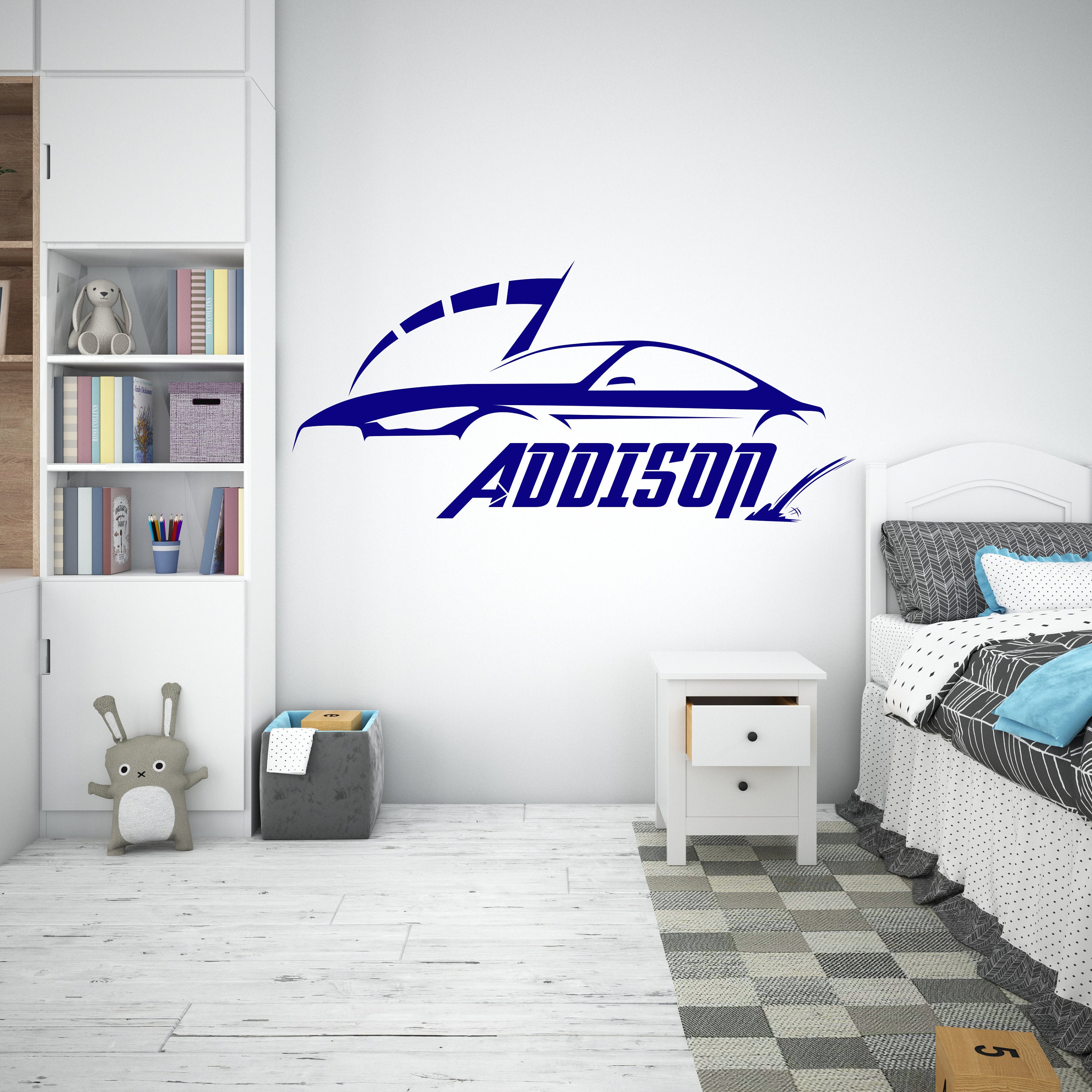 Personalized Wall DecalRacing Car DecalCar Wall DecalKids | Etsy