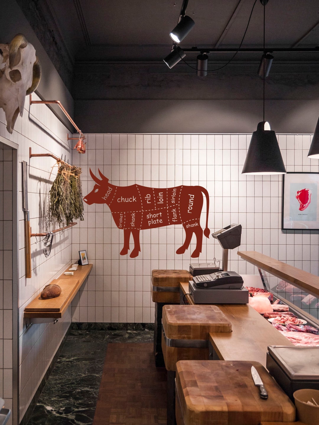 Meat Parts Wall Decal Meat Wall Decal Meat Wall Sticker Meat Wall Art ...