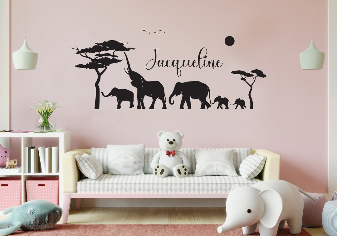 Safari Name Wall Decal ,kids Personalized Wall Decal, Nursery Wall ...