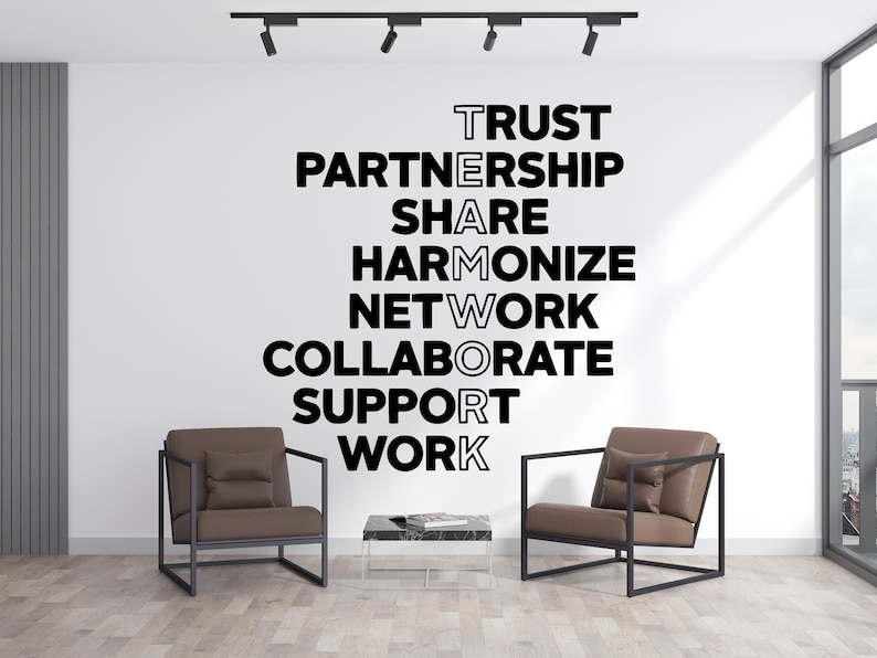 Teamwork Wall Decaloffice Wall Artteamwork Quote Wall - Etsy