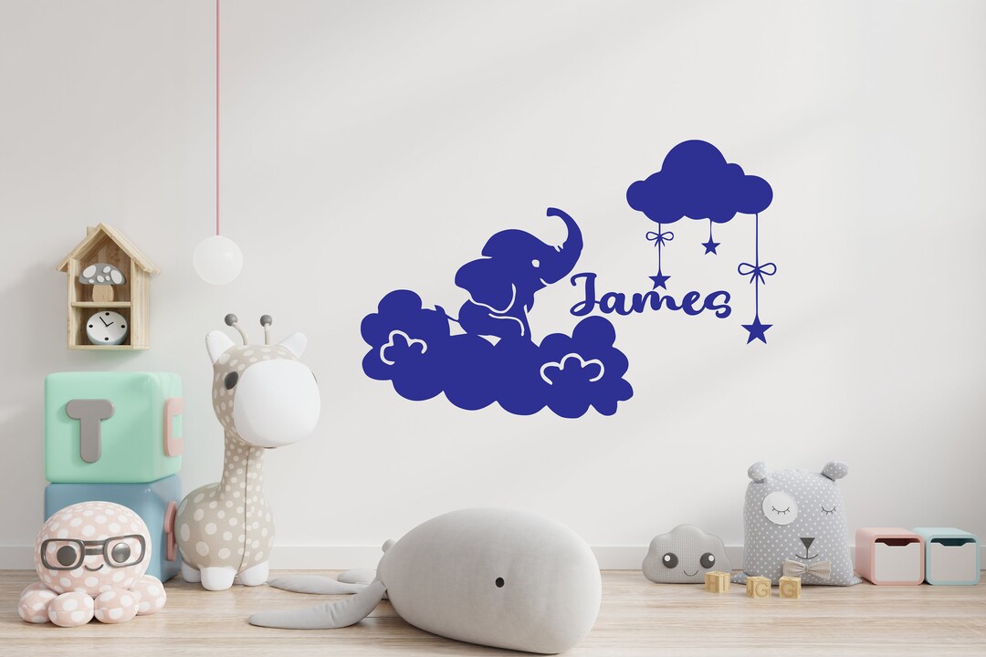Elephant Wall Decal ,kids Personalized Wall Decal,elephant Wall Sticker ...