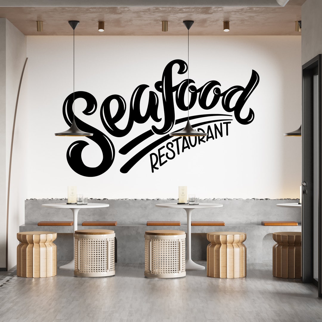 Fish Store Wall Decal,seafood Wall Sticker,fish Restaurant Wall Art ...