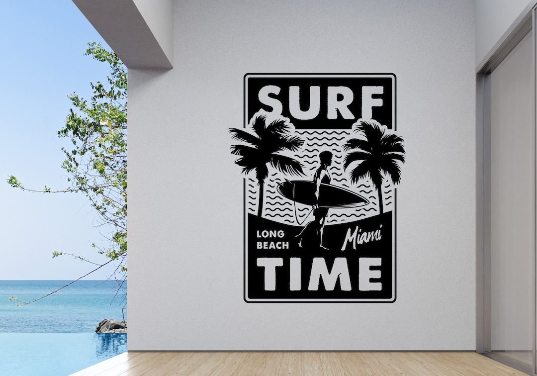 Surfing Wall Decal,surfing Wall Art,chatch the Waves,extreme Surfing ...