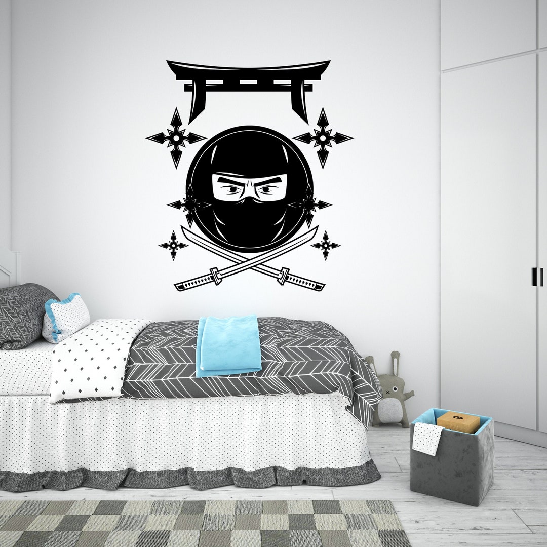 Ninja Wall Decal,ninja Wall Art,knife Wall Sticker,ninja Personalized ...