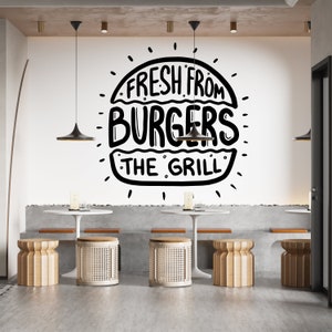 Burger Wall Decal Burger Wall Sticker Burger Wall Art Fast Food Wall ...