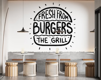 Burger Wall Decal Fast Food Wall Sticker Burger Wall Sticker - Etsy