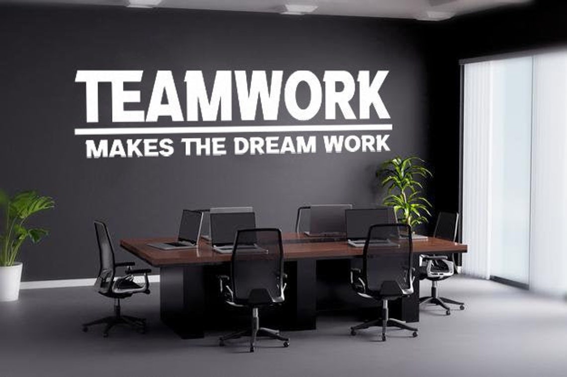 Makes the Dream Work ,office Wall Art,teamwork Wall Decal,vinyl Letter ...