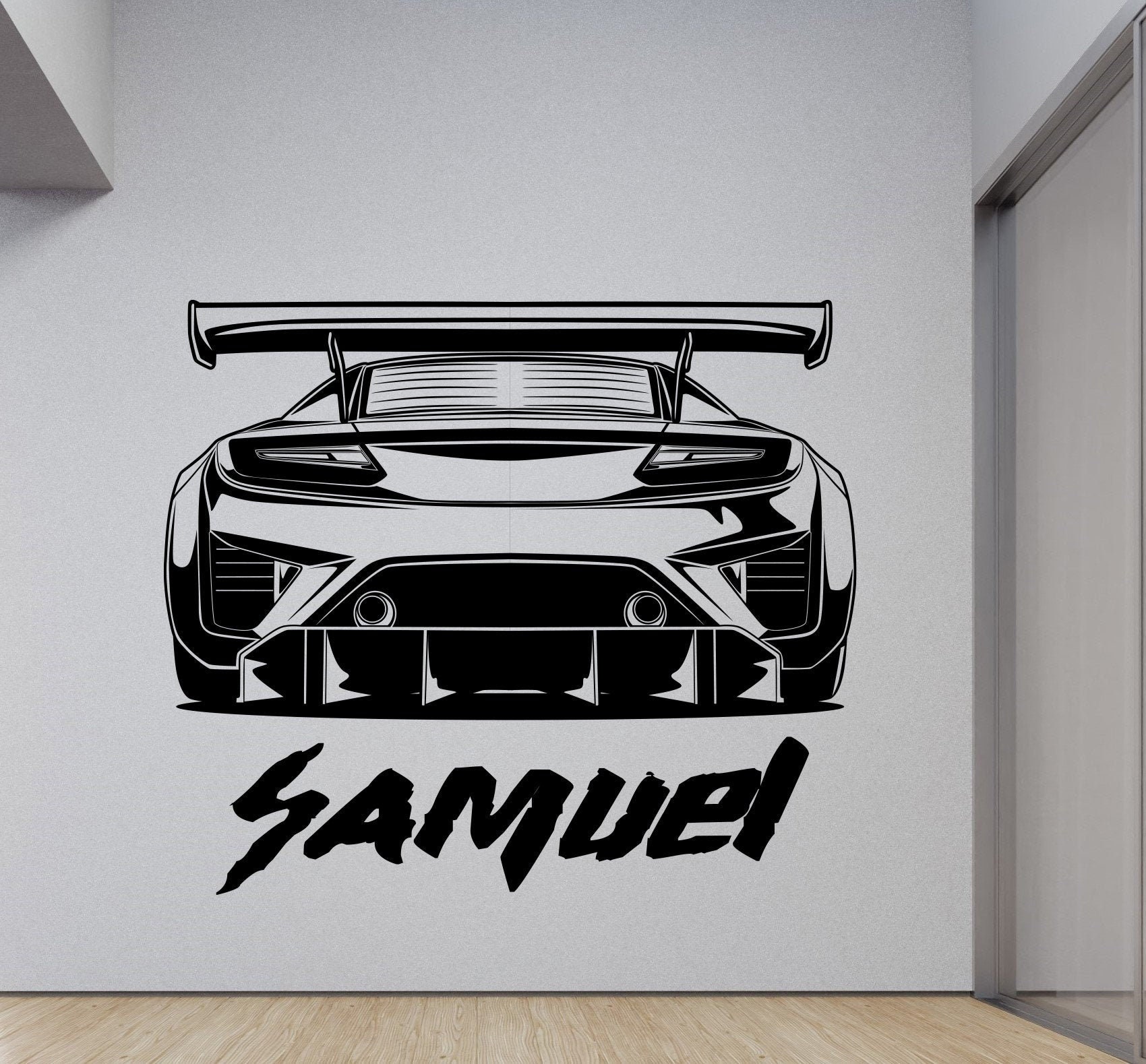 Name Decals For Walls Race Car Wall Decal _ Kids Sports Car Stickers ...