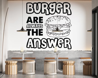Burger Wall Decal Fast Food Wall Sticker Burger Wall Sticker - Etsy