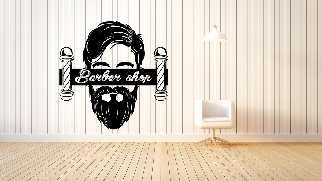 Barber Shop Wall Decal, Hair Salon Wall Art, Barber Shop Wall Sticker ...