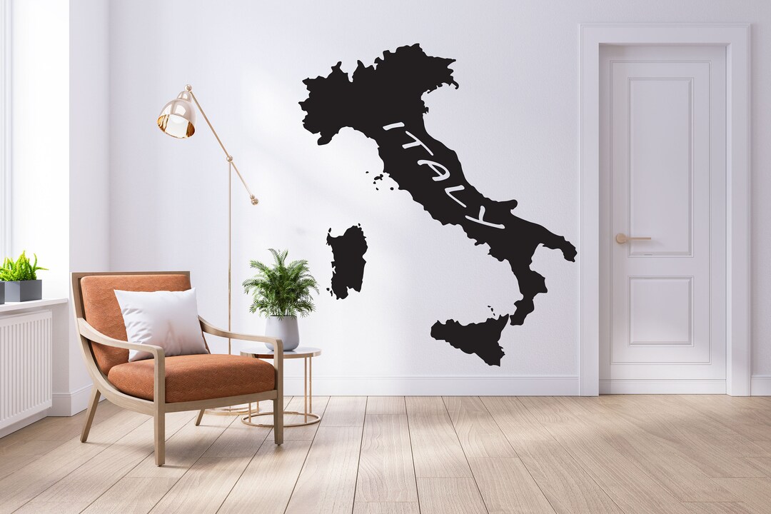 Map Wall Decal Italy Map Wall Art Wall Stickers Decal Window - Etsy