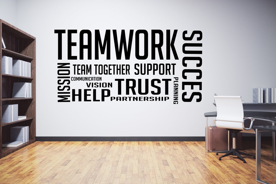 Teamwork Wall Decaloffice Wall Artteamwork Quote Wall - Etsy