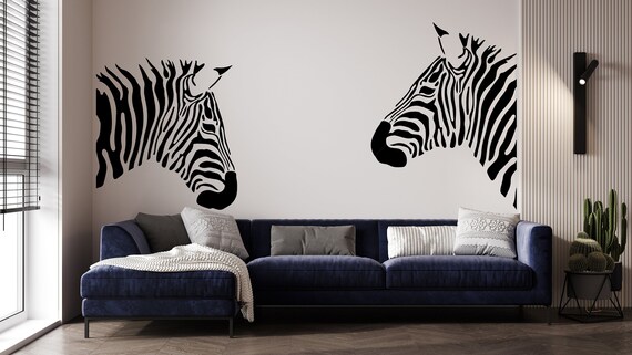 Zebra Wall Decal Zebra Wall Sticker Zebra Wall Sticker Zebra - Etsy