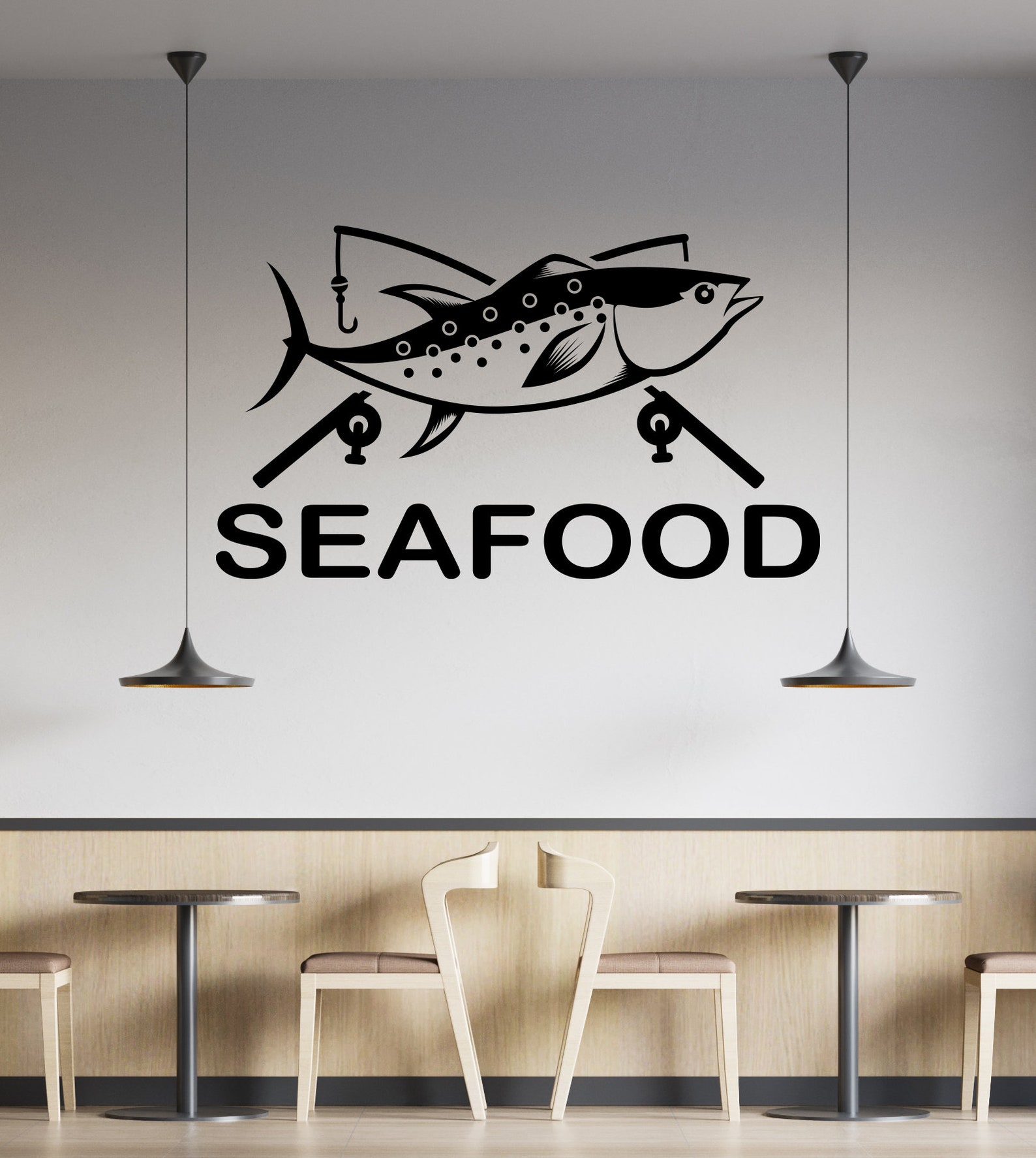 Fish Store Wall Decalseafood Wall Stickerfish Restaurant | Etsy