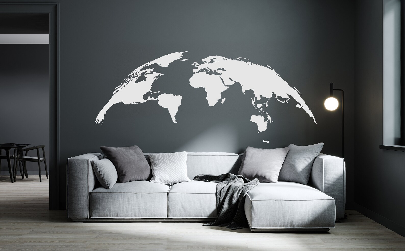 World Map Wall Decal Map Wall Decal Map Wall Sticker World - Etsy