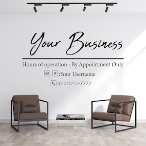 Custom Decal, Business Business Wall Decal, Business Door Decal, Store ...