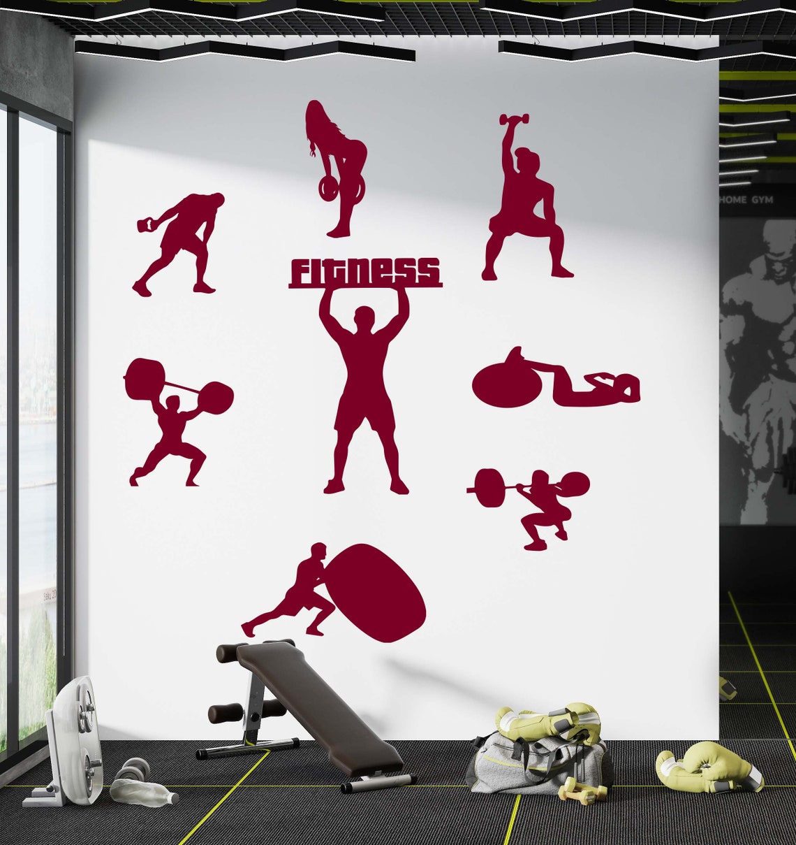 Gym Wall Decalgym Wall Artfitness Wall Quotescrossfit Wall - Etsy