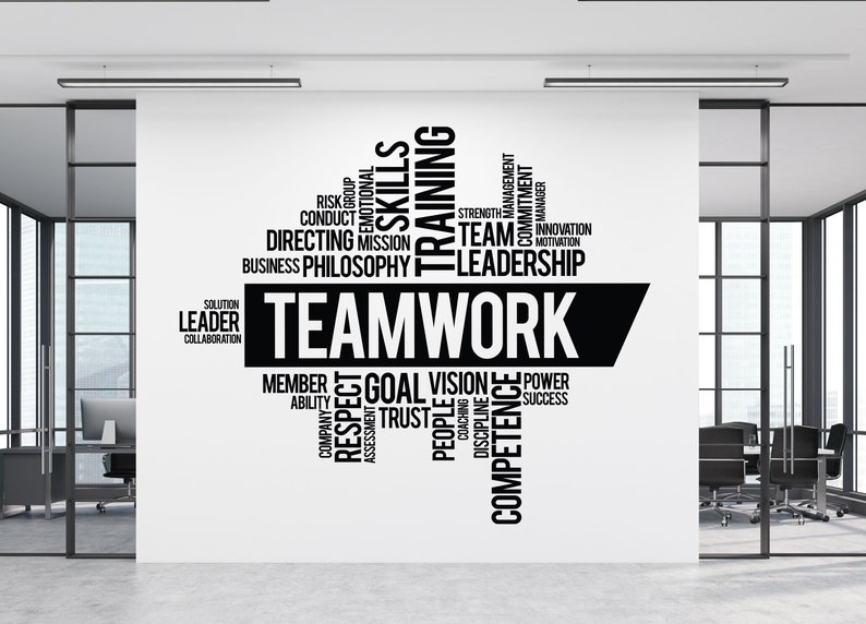 Teamwork Wall Decaloffice Wall Artteamwork Quote Wall - Etsy