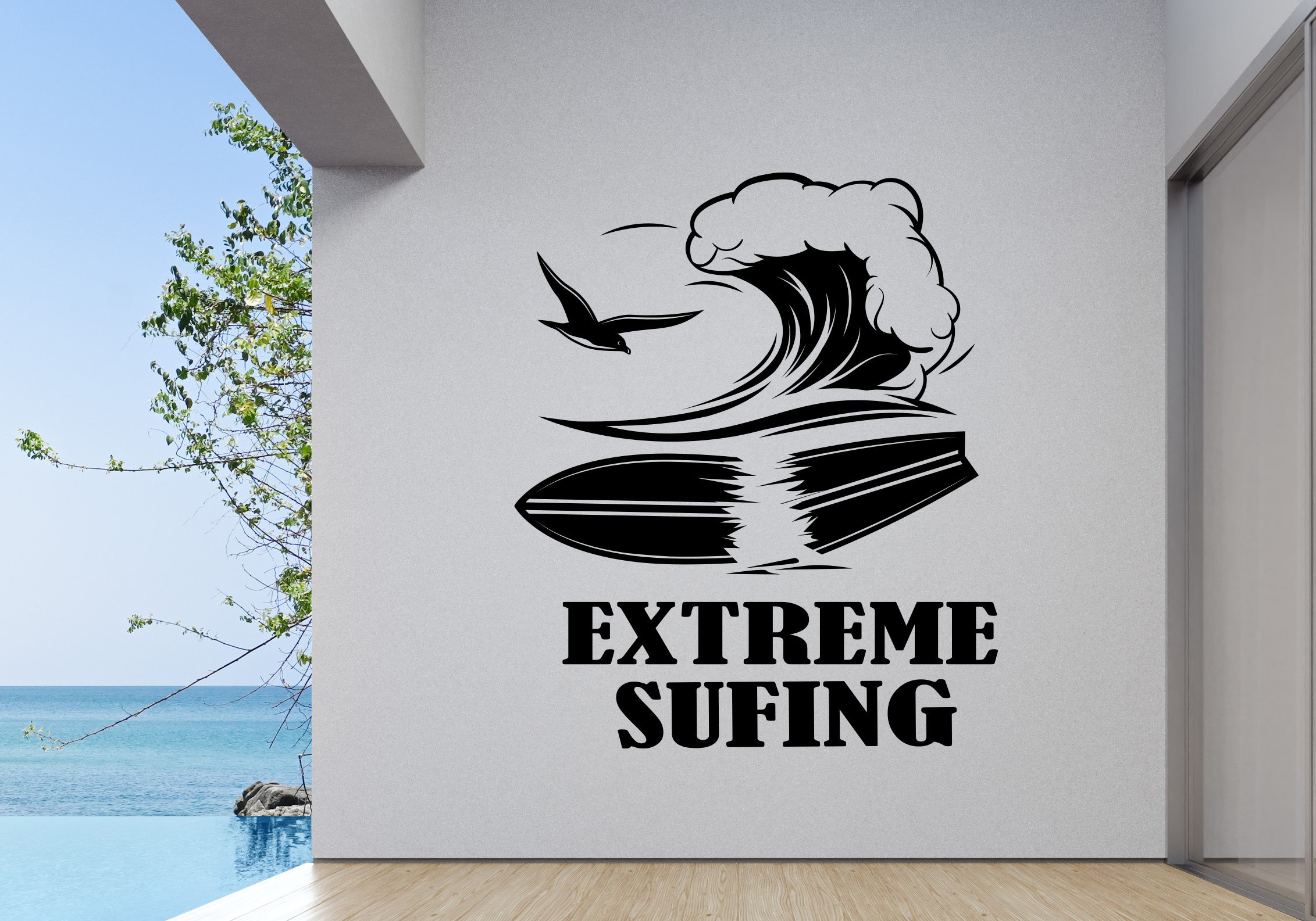 Surfing Wall DecalSurfing Wall ArtChatch The WavesExtreme | Etsy