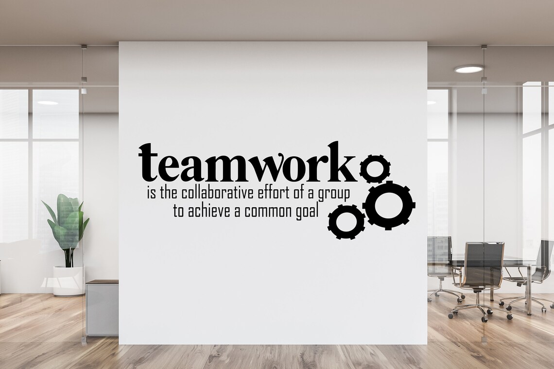 Teamwork Wall Decaloffice Wall Artteamwork Quote Wall - Etsy